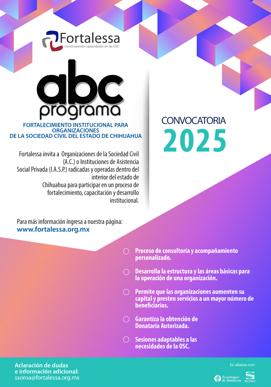 Convocatoria Programa ABC 2025 - Fortalessa